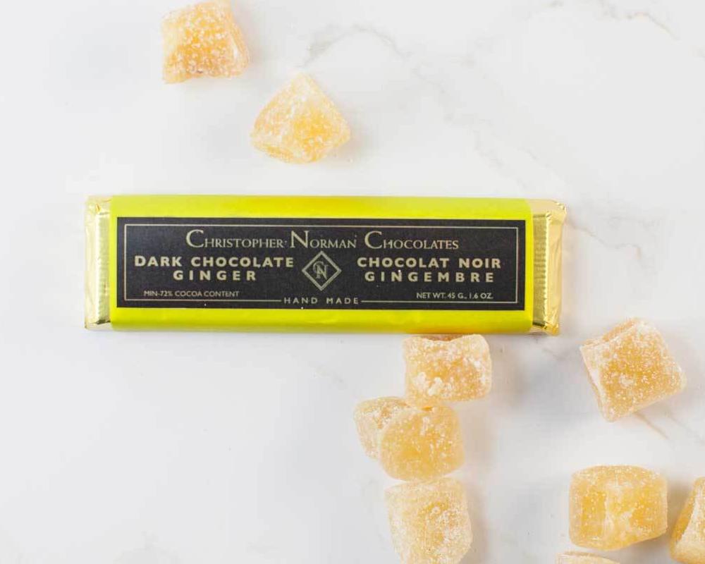 Ginger Fire Dark Chocolate Bar | Christopher Norman Chocolates